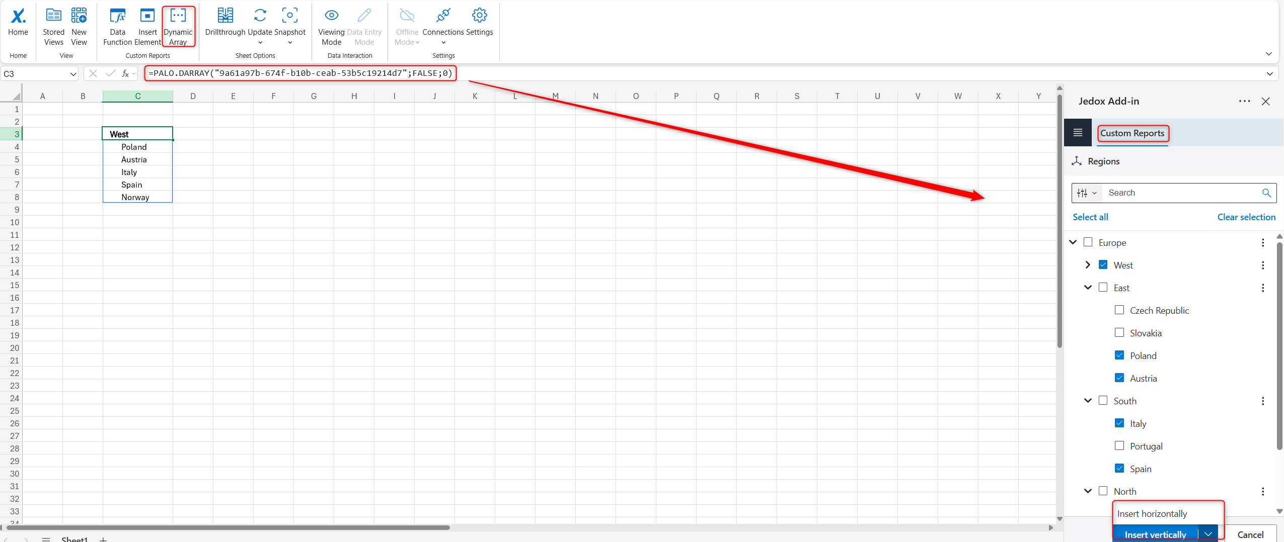 Dynamic Arrays in Add-in for Excel 365