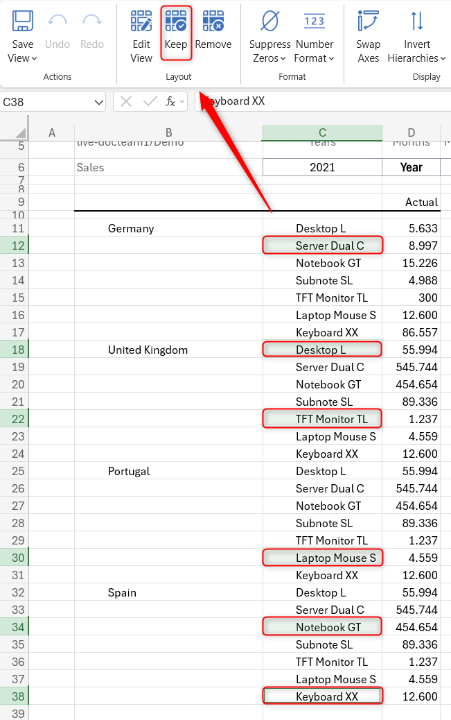 Views in Add-in for Excel 365