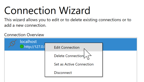 Connection Wizard in Excel COM Add-in
