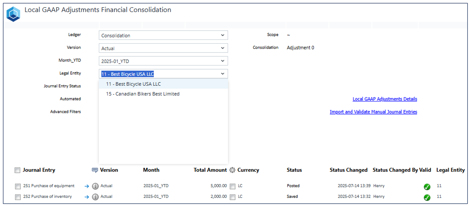 Local Accountant in Financial Consolidation Model