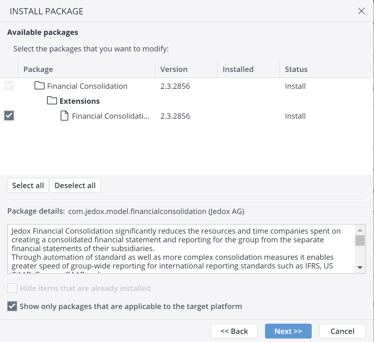 Setting Up Financial Consolidation Model