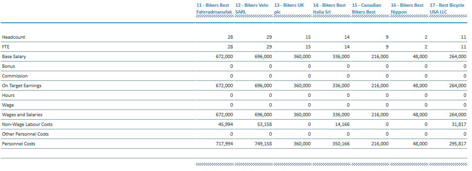 Human Resources Legal Entity Breakdown Report