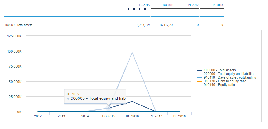 Projected Balance Sheet Time Series Report