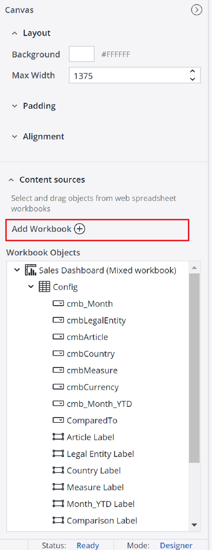 Adding Components to a Canvas