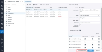 Administration in Jedox Web