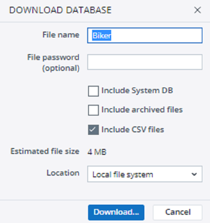 Downloading a Database